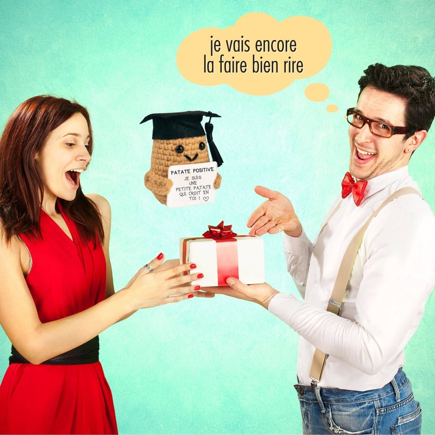 PATATE POSITIVE | 2+1 GRATUIT | Cadeau Ideal & Idee Drole Motivation ...
